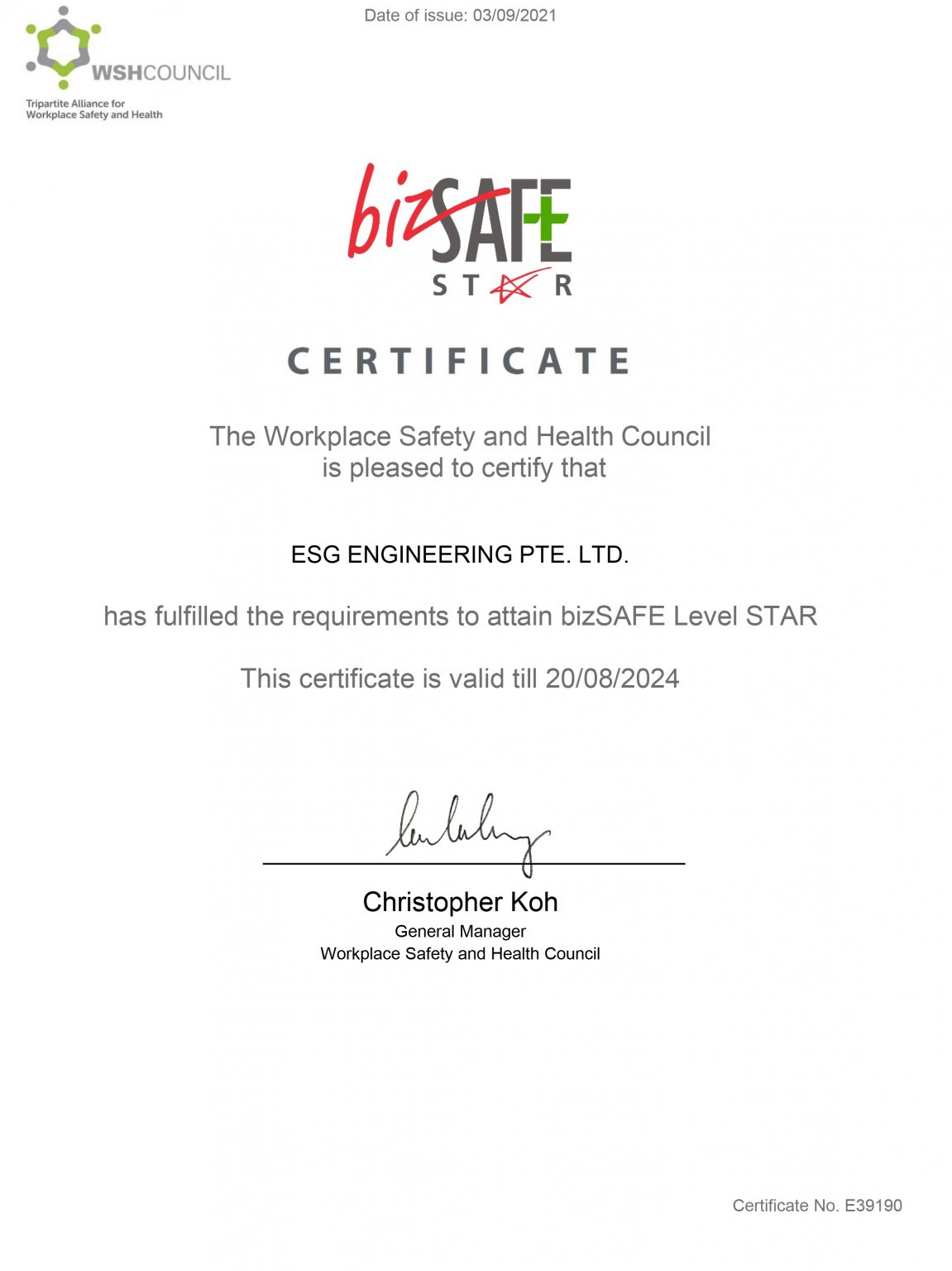 Certificates - ESG Engineering.pte.ltd
